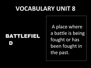 Vocabulary Unit 8 | PPT