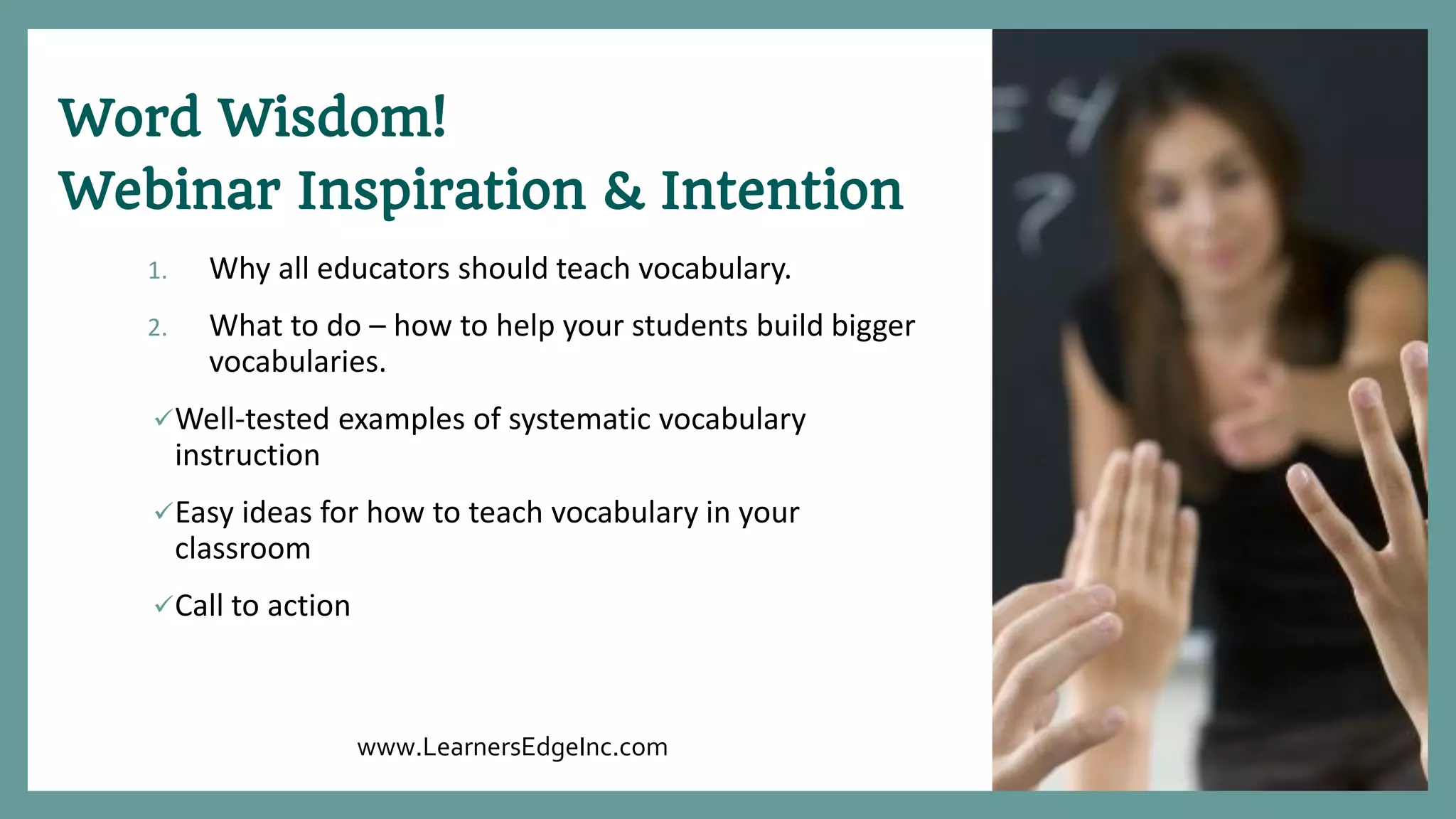 Word Wisdom: Tips for Every Teacher to Improve Vocabulary Instruction | PDF