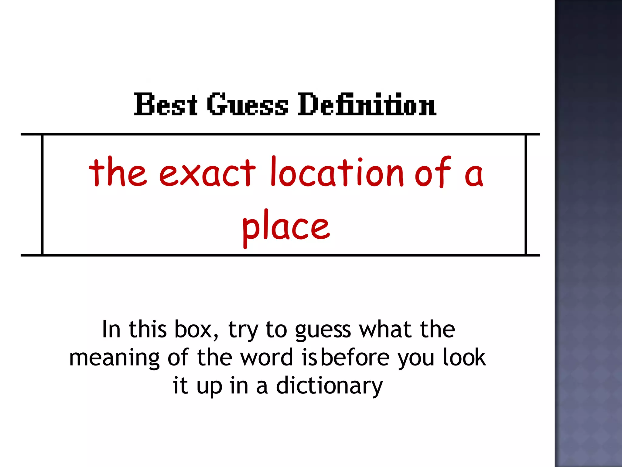 Vocabulary Worksheets | PPT