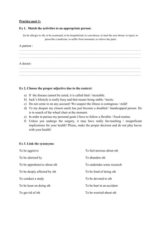 Vocabulary 2. health and lifestyles. | DOCX