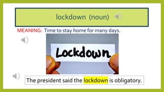 Vocabulary 4: Lockdown | PPT