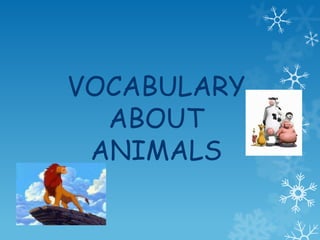 Vocabulary about animals | PPTX
