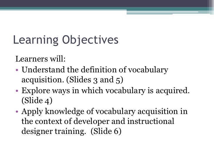 Vocabulary acquisition