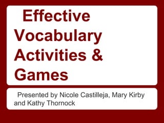 Vocabulary Activities and Games.ppt