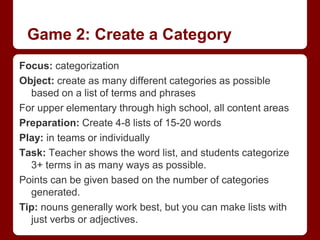 Vocabulary Activities and Games.ppt