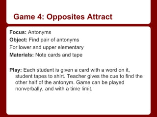 Vocabulary Activities and Games.ppt