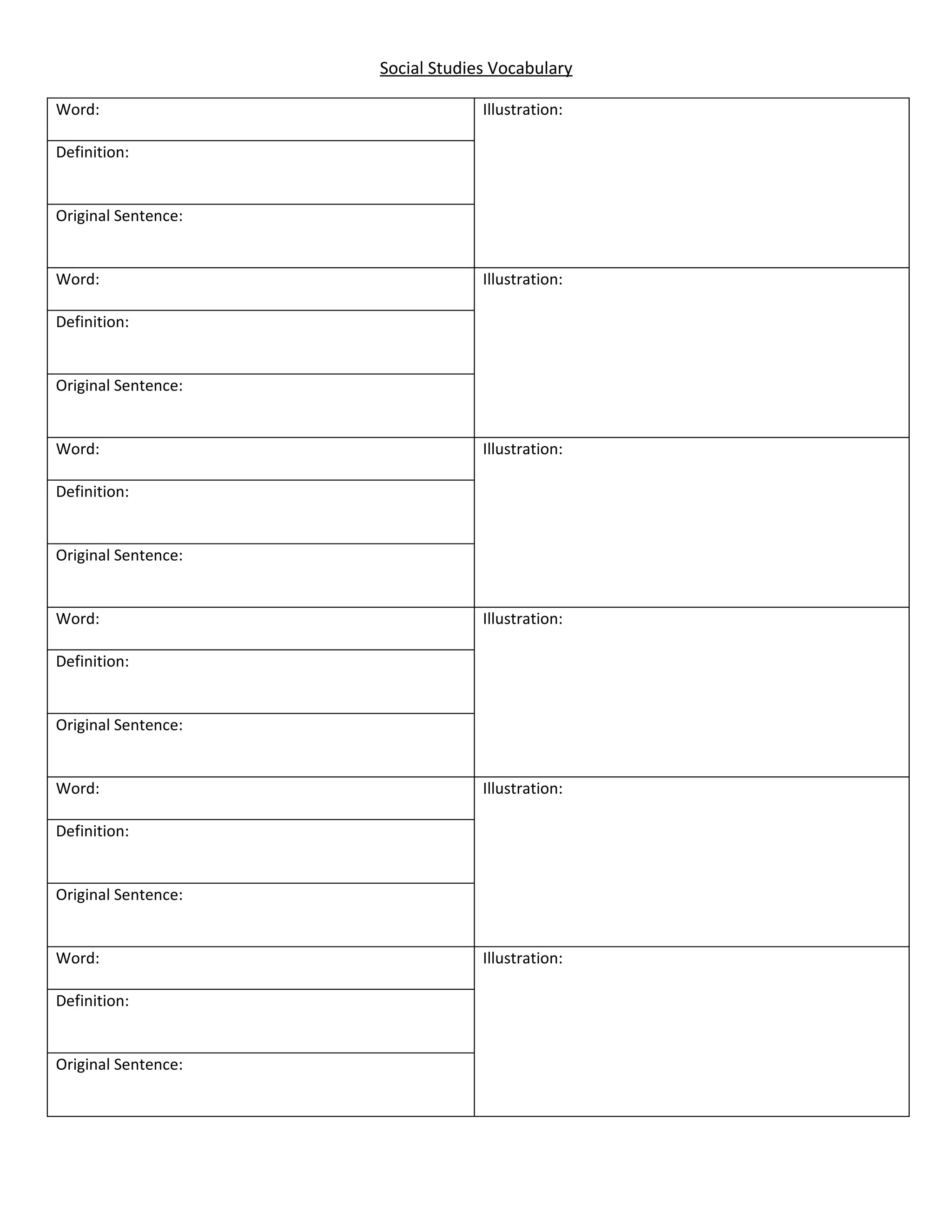 Social Studies Vocabulary Activity | DOC