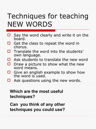 Vocabulary and grammar presentation | PPT