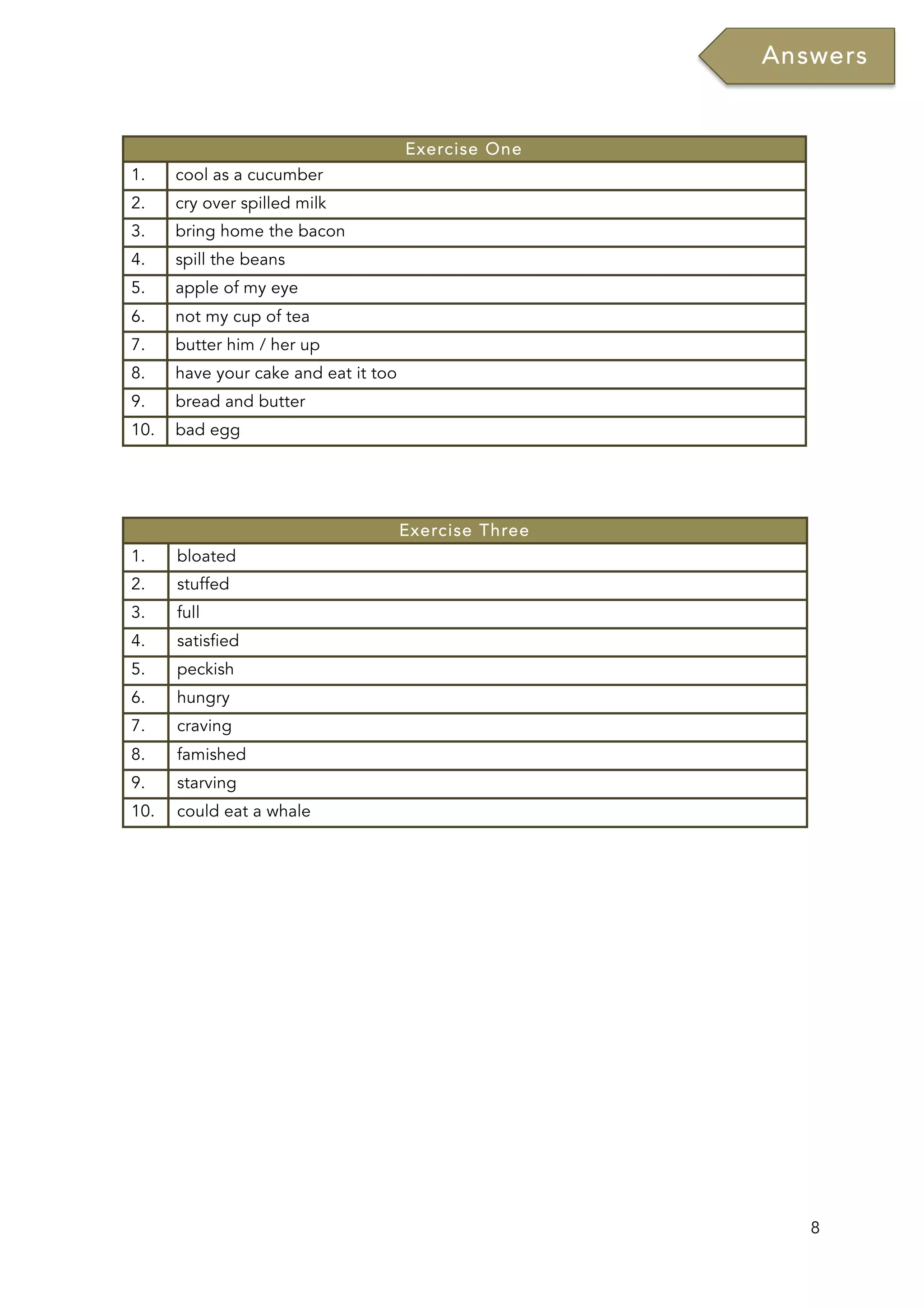 English vocabulary builder food preview | PDF