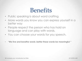 Vocabulary building | PPTX