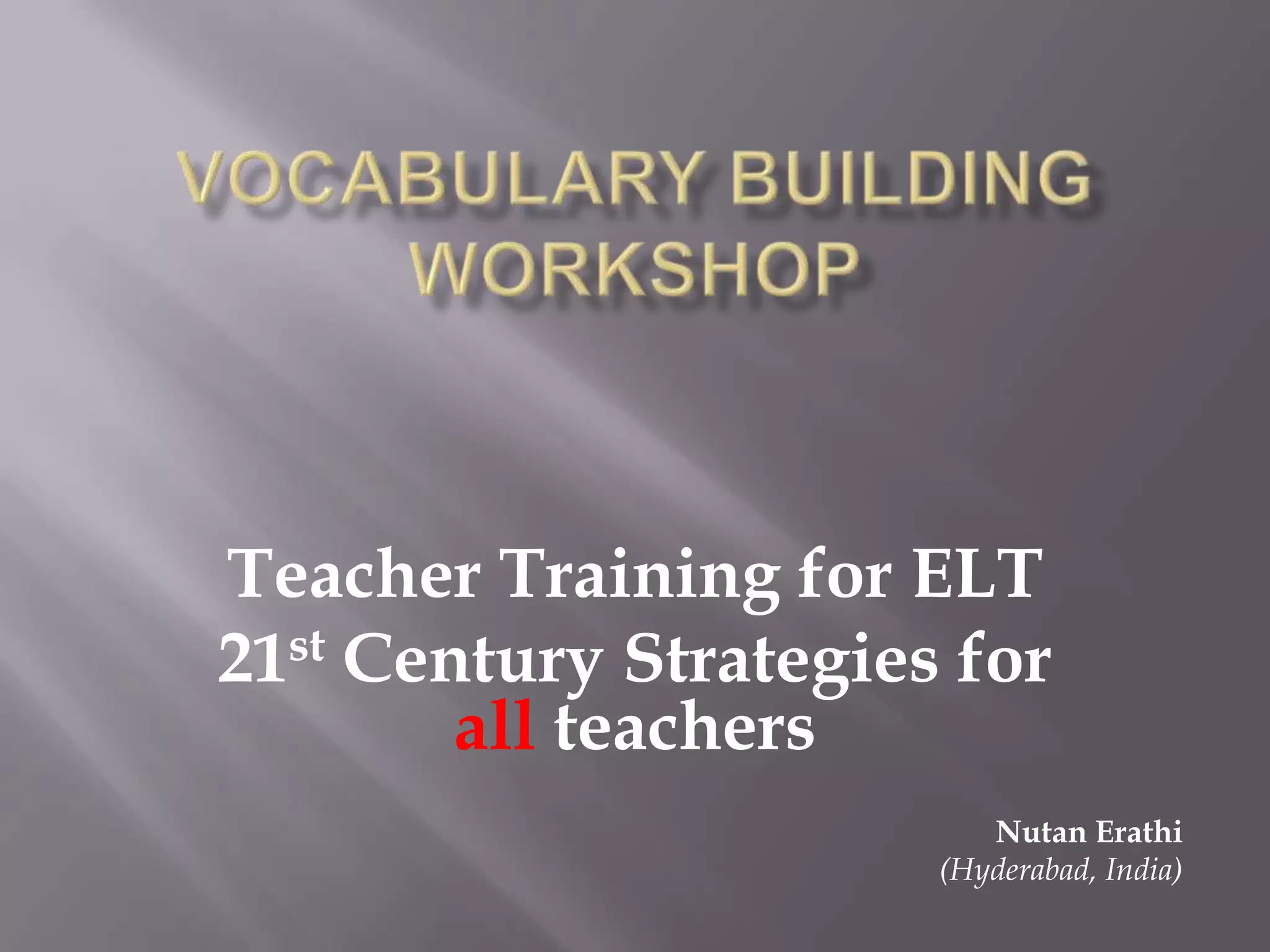 Vocabulary building | PPTX
