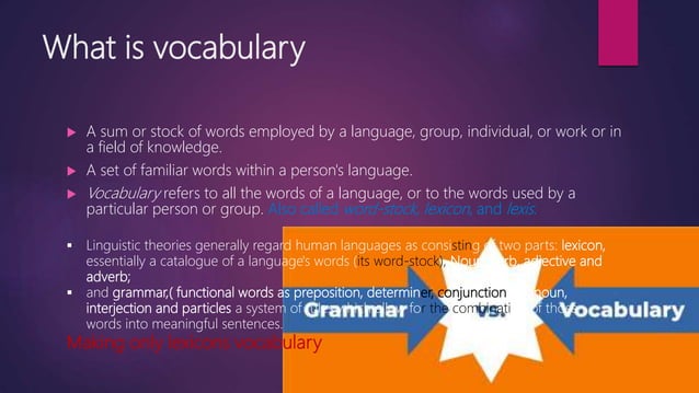Vocabulary building | PPT