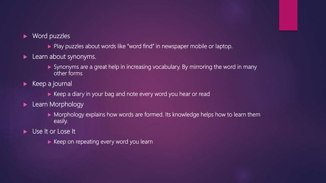 Vocabulary building | PPT