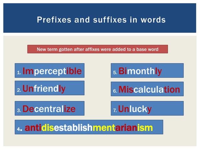 Vocabulary building: Sufixes and Prefixes | PDF