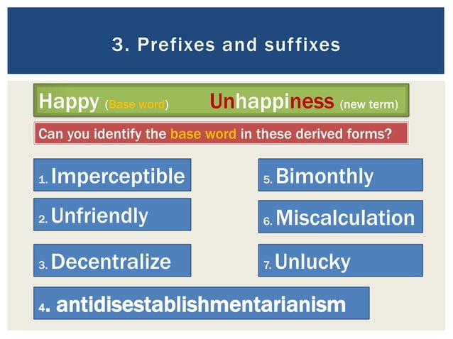 Vocabulary building: Sufixes and Prefixes | PDF