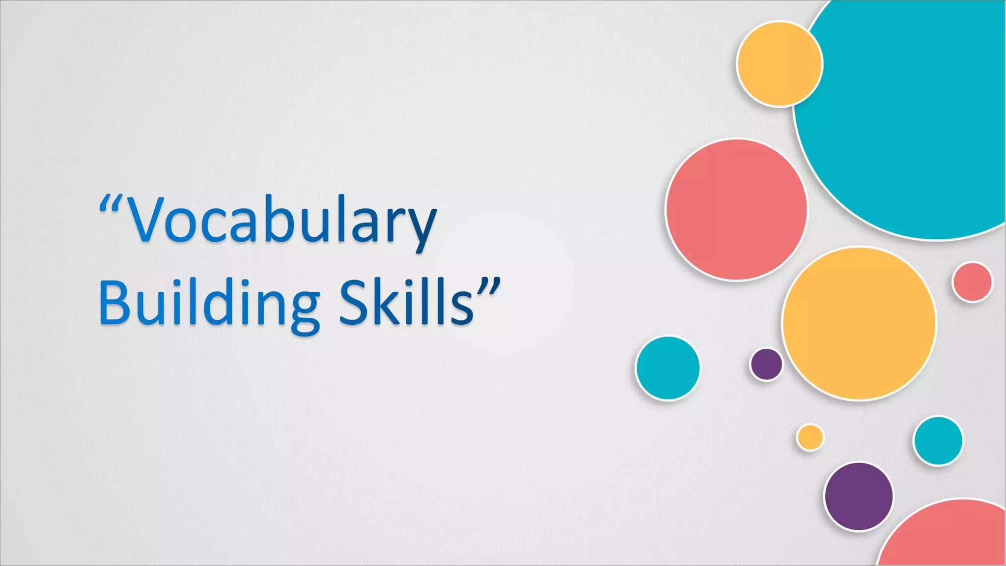 Vocabulary building skills | PDF