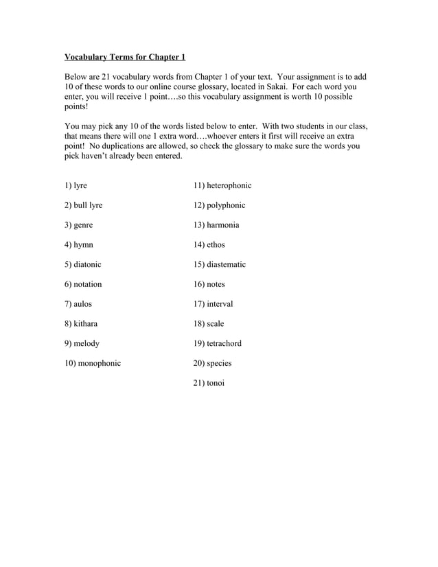 Vocabulary chapter 1 | DOC