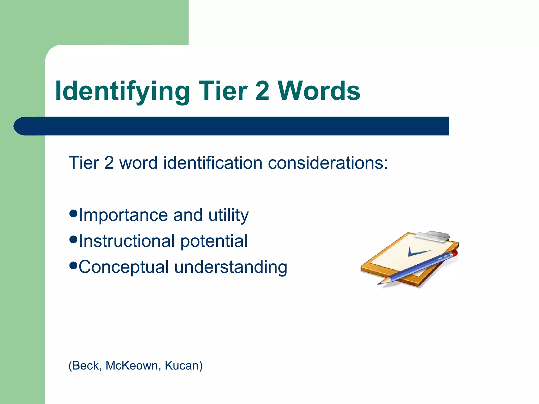 Vocabulary chapter 2 word tiers | PPT