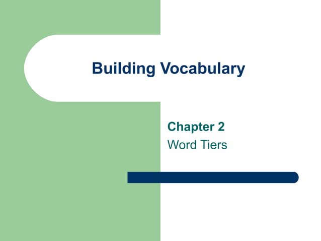 Vocabulary chapter 2 word tiers | PPT