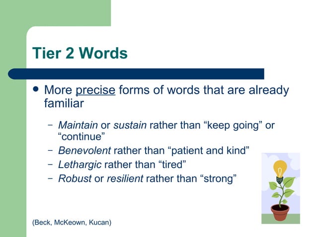 Vocabulary chapter 2 word tiers | PPT