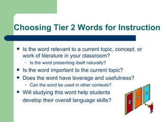 Vocabulary chapter 2 word tiers | PPT