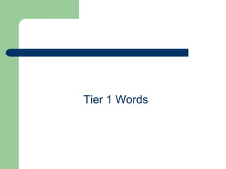 Vocabulary chapter 2 word tiers | PPT