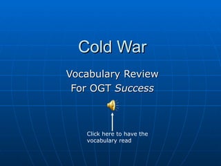 Vocabulary cold war | PPT