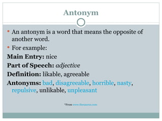 Vocabulary Concepts | PPT