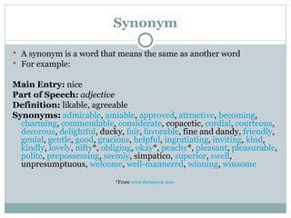 Vocabulary Concepts | PPT