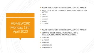 VOCABULARY "CRIME AND THE LAW | PPTX