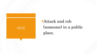 VOCABULARY "CRIME AND THE LAW | PPTX | Crime & Harmful Acts to ...