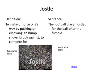 Vocabulary definitions | PPTX