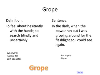 Vocabulary definitions | PPTX