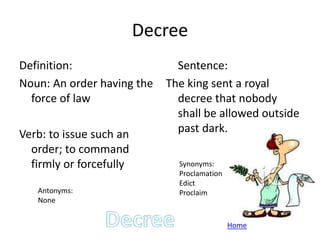 Vocabulary definitions | PPTX