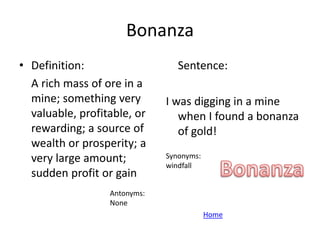 Vocabulary definitions | PPT