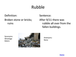 Vocabulary definitions | PPTX