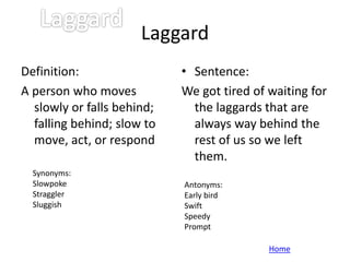 Vocabulary definitions | PPTX