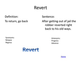 Vocabulary definitions | PPT