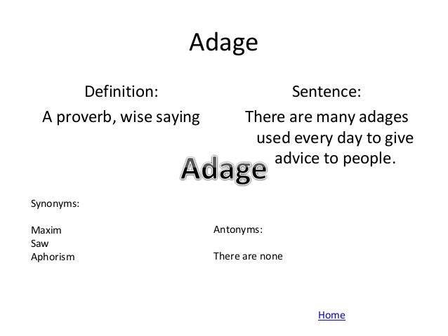 Vocabulary definitions
