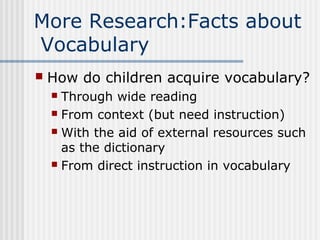 Vocabulary Development - Dr. Grant - GMU | PPT