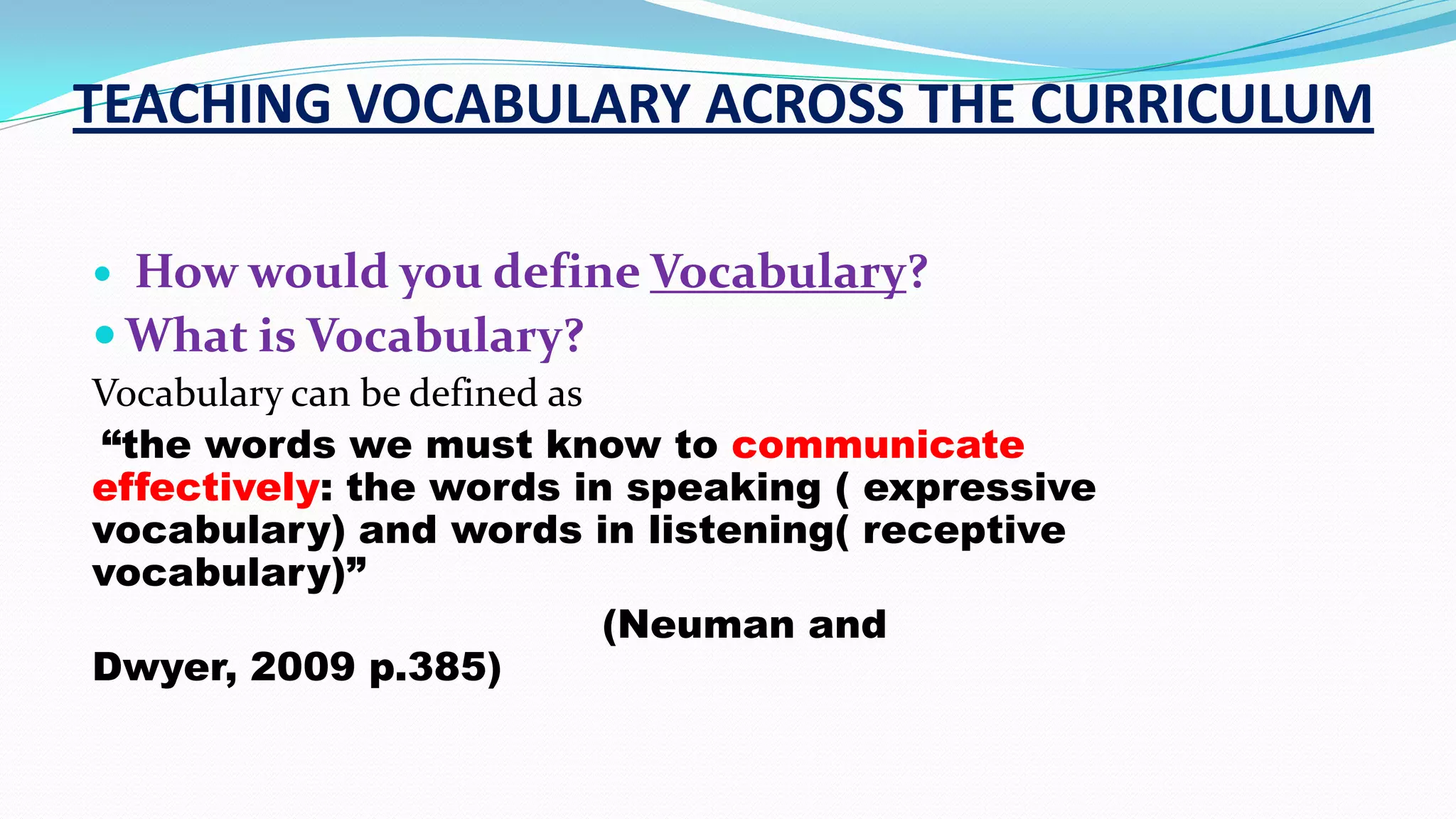 Vocabulary development | PPTX