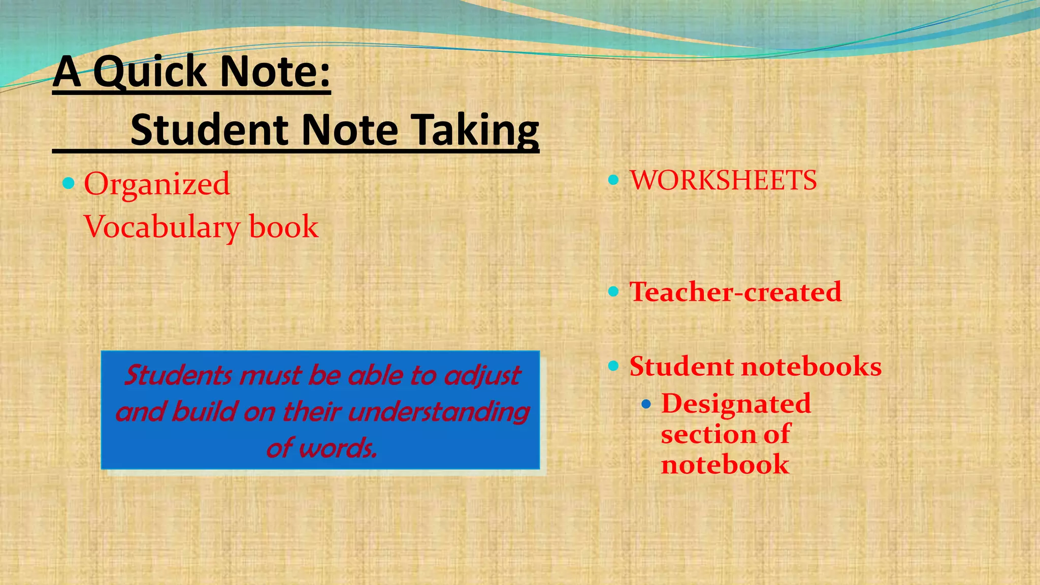 Vocabulary development | PPTX