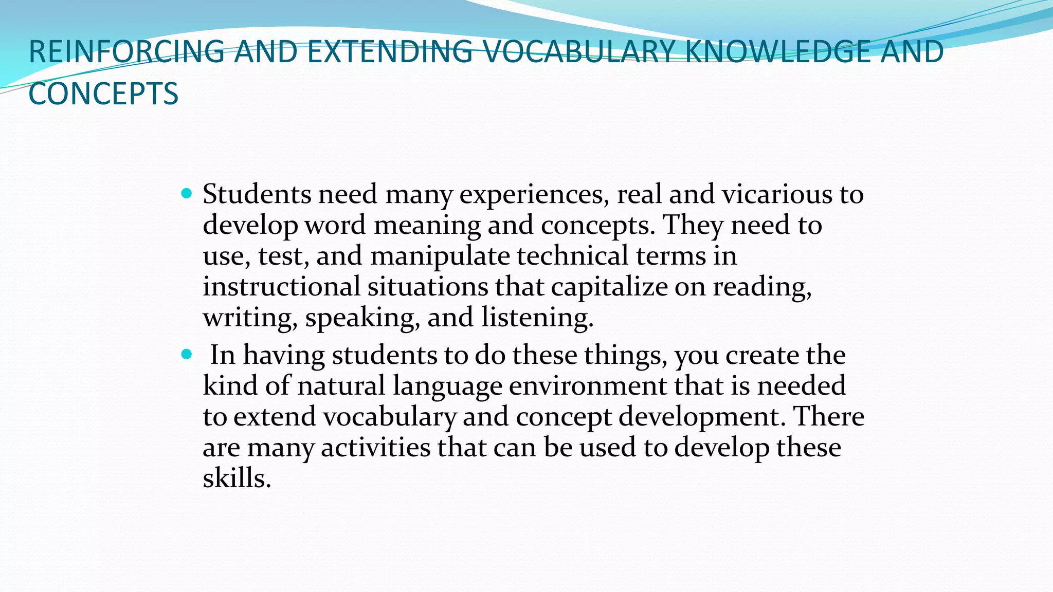 Vocabulary development | PPTX