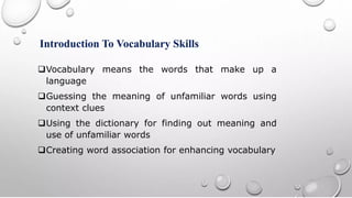 Comprehensive Strategies for Vocabulary Development and Acquisition in ...