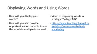 Vocabulary Development tutorial | PPTX