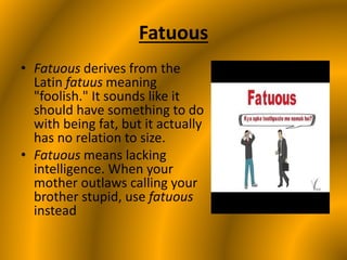 Vocabulary drill: Five words | PPT