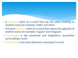 Vocabulary | PPTX | Educational Assessment | Education