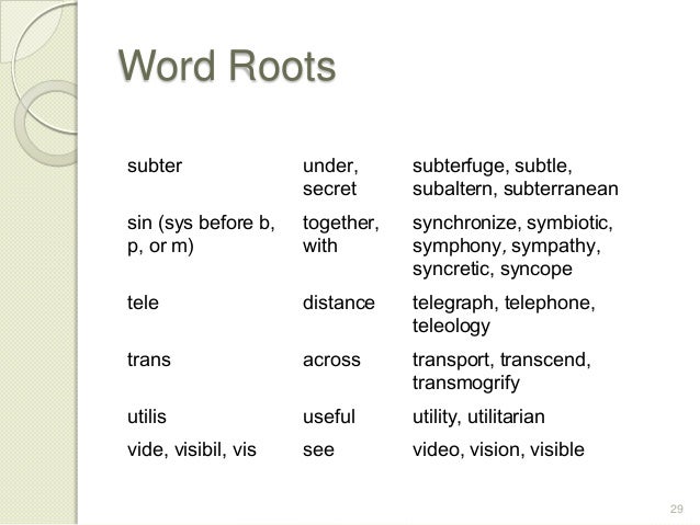 Vocabulary etymology