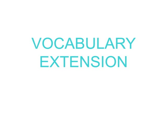 Vocabulary extension | PPTX