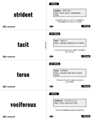 Vocabulary flashcards | PDF